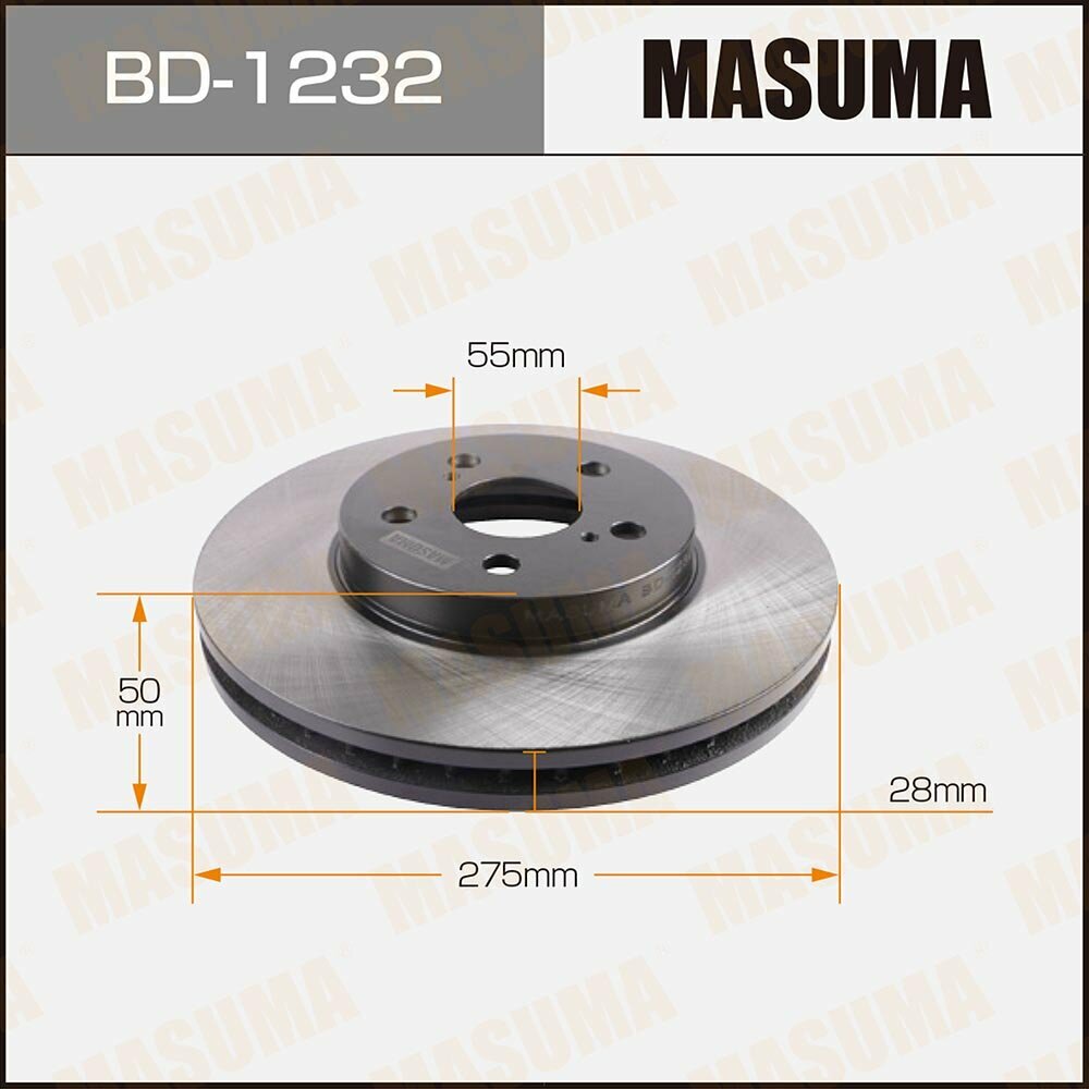 Диск тормозной передний MASUMA BD-1232 для TOYOTA WISH (2шт.)