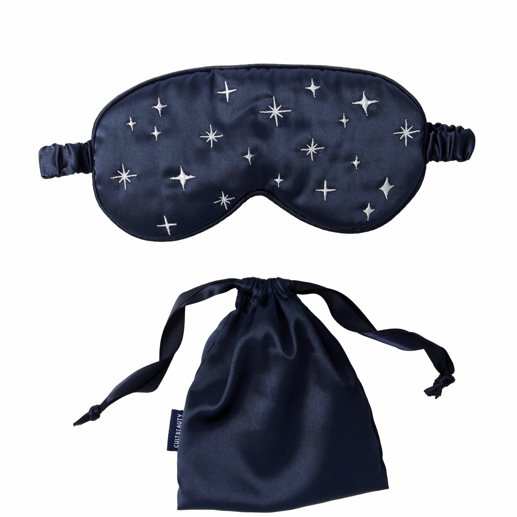 Лимитированная маска для сна Cult BEAUTY Navy Satin Sleep Mask (in Drawstring Bag)