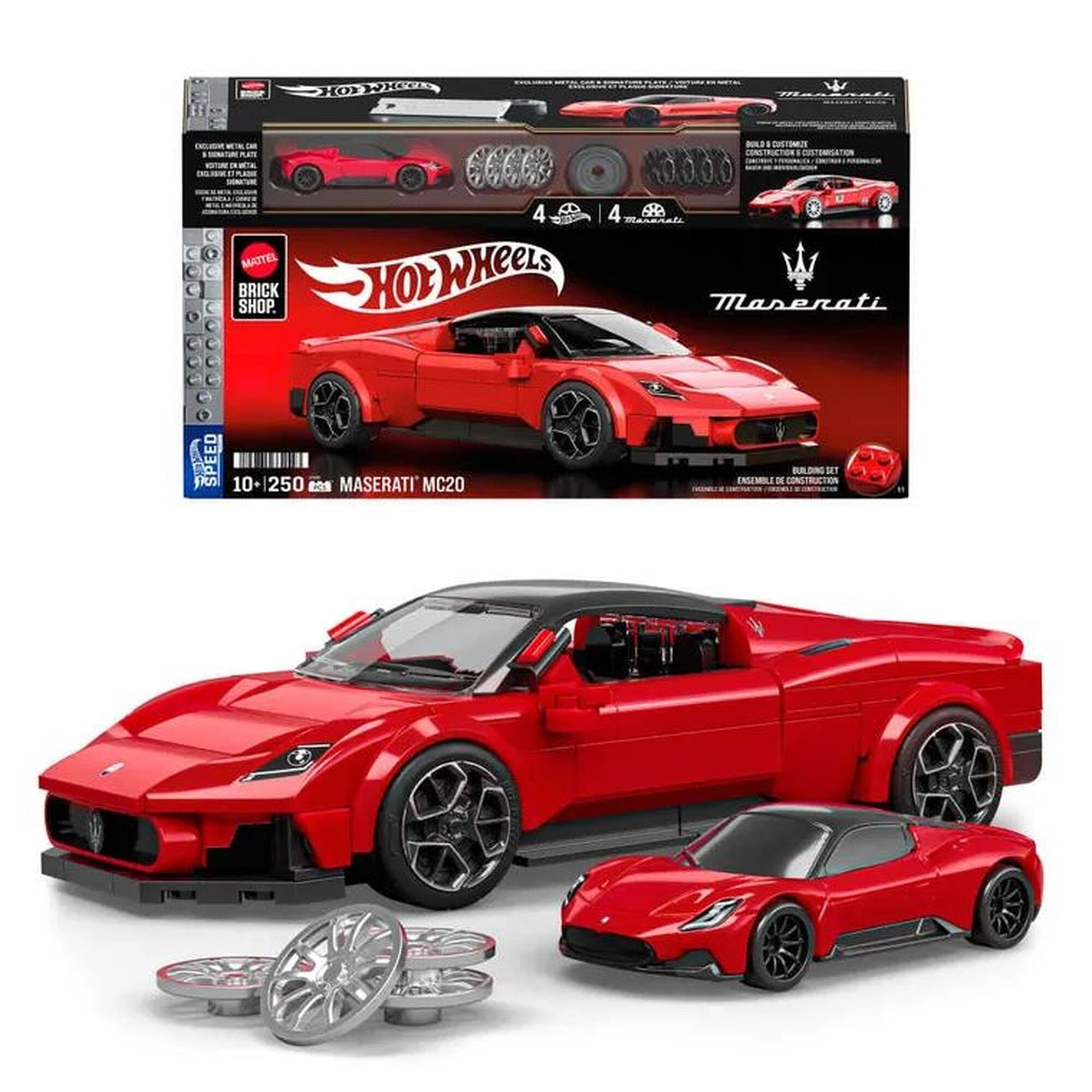 Конструктор Mattel Hot Wheels Speed Series - Сборная машина Maserati MC20, 250 деталей - Хот Вилс JFR90