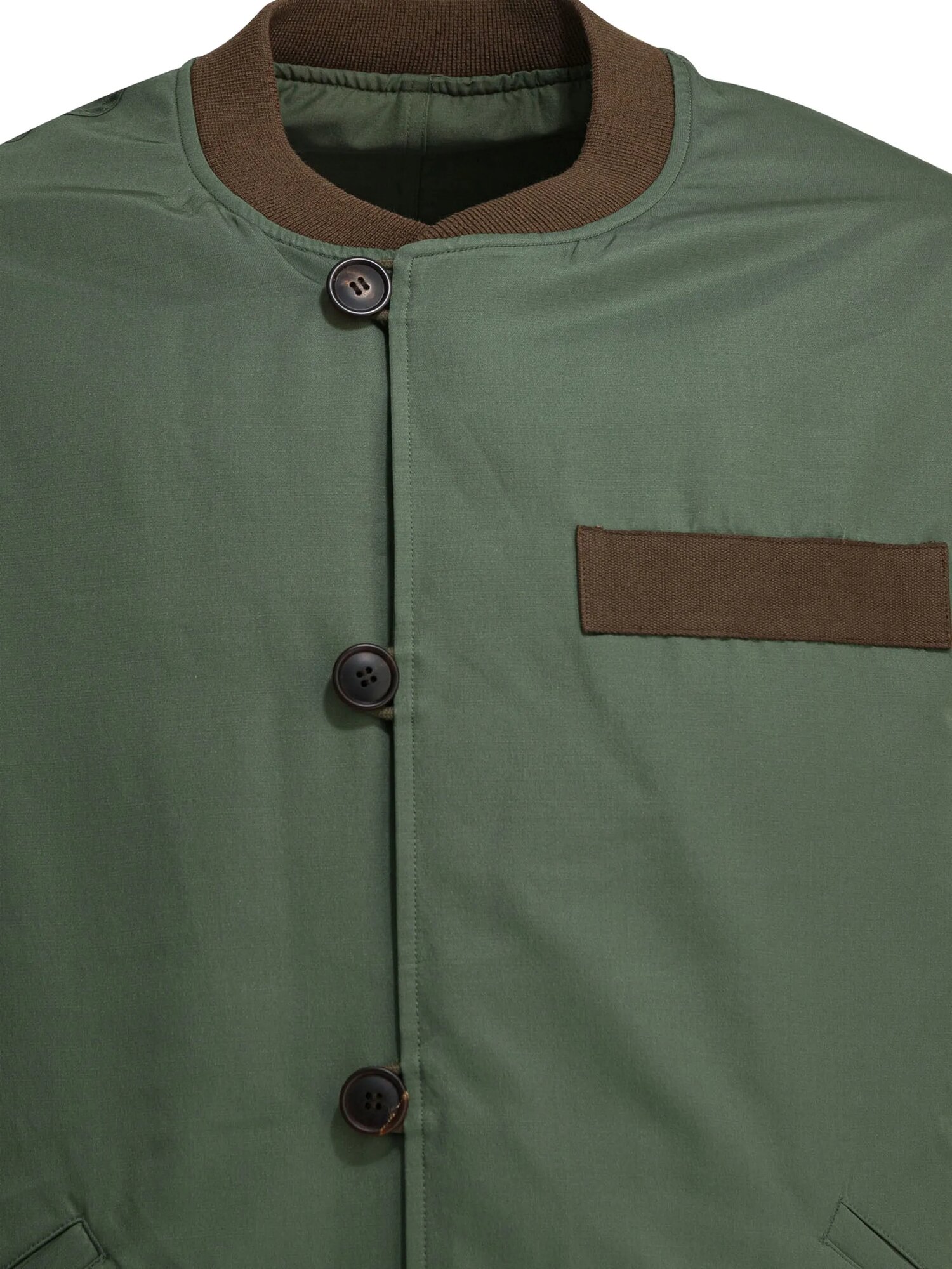 Куртка Visvim Contrast-trim button-up bomber jacket, размер 3, green — фото 1
