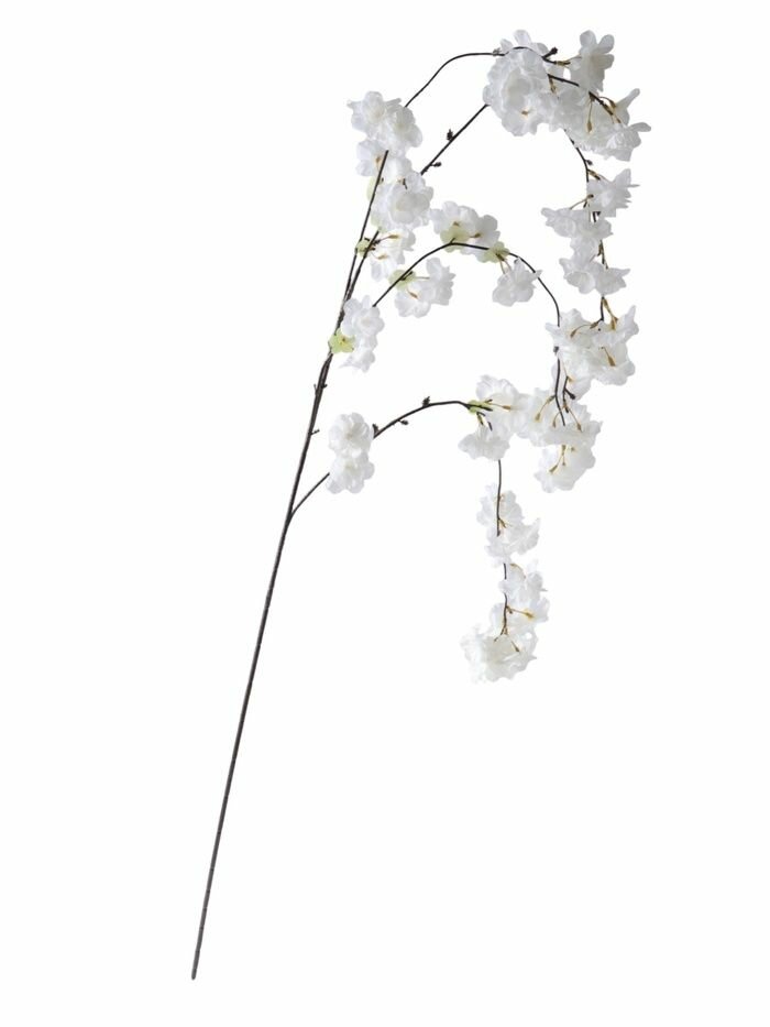 Цветы искусственные Poetry in flowers "Ветка яблони", 4х124 см, белые