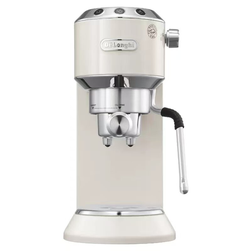 Кофеварка DeLonghi EC885, рожковая, 1300Вт, бежевая/серебристая, пластик, металл