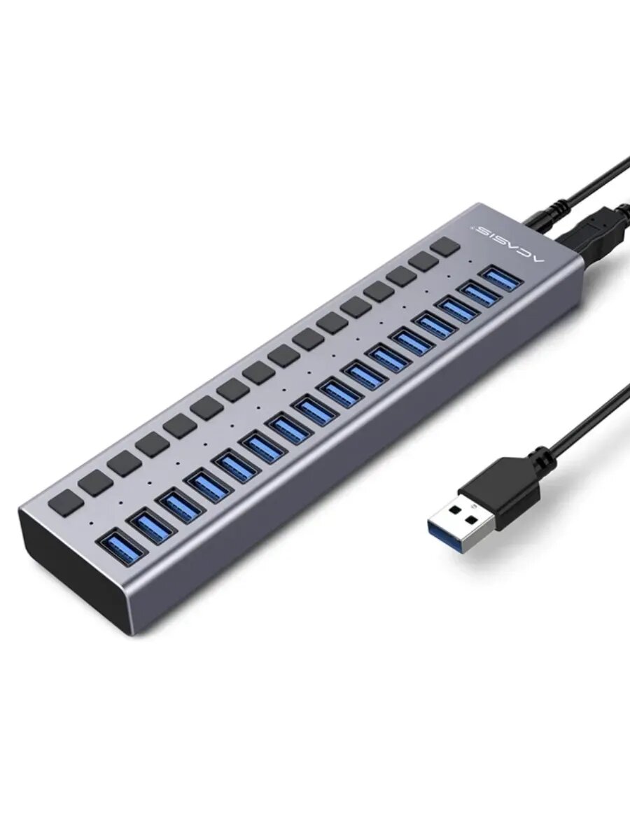 Хаб Acasis USB 3.1 HUB With Individual Power Switches 12V 7.5A (16 портов)
