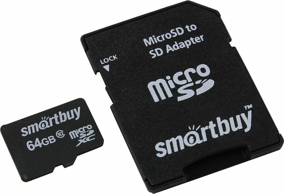 SMARTBUY SB64GBSDCL10-01LE MicroSDXC 64GB Class10 LE + адаптер