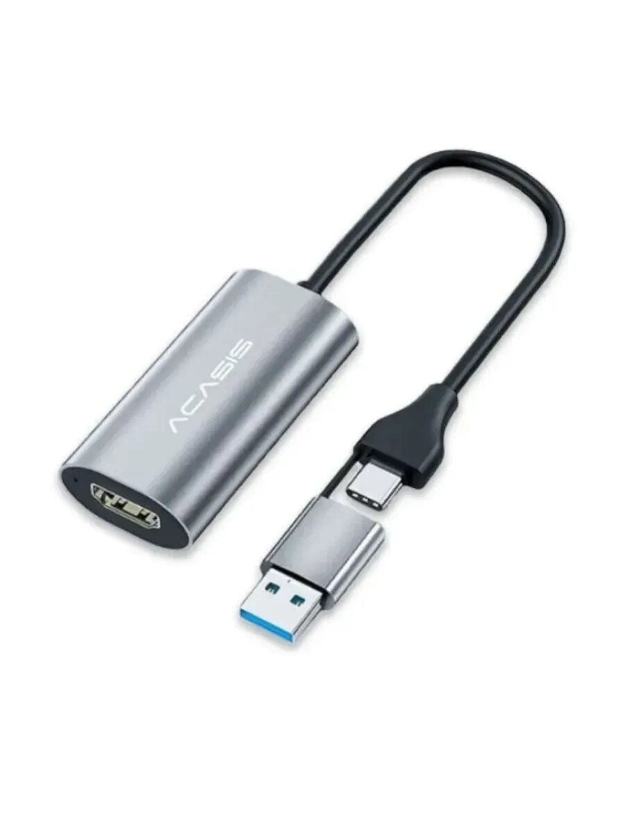 Карта видеозахвата ACASIS, HDMI-USB + Type-C, 1080P, 30HZ, 4K, 30HZ