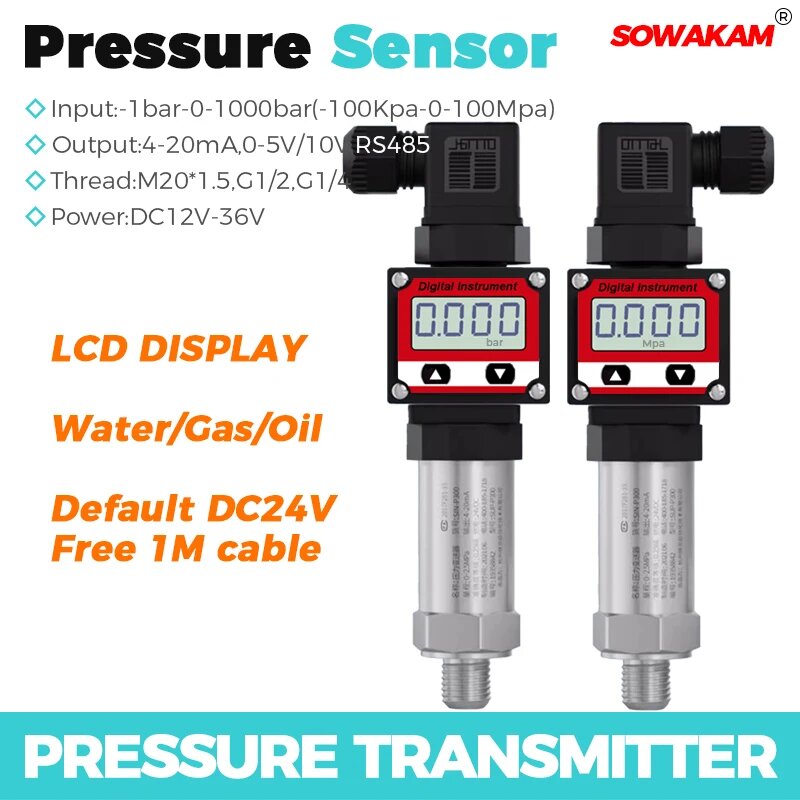 Датчик давления SOWAKAM LCD 0-25bar 4-20мА, RS485, G1-2