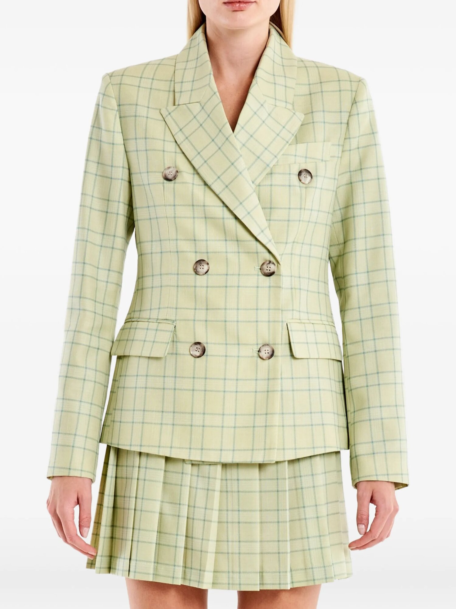 Пиджак Check-pattern double-breasted blazer