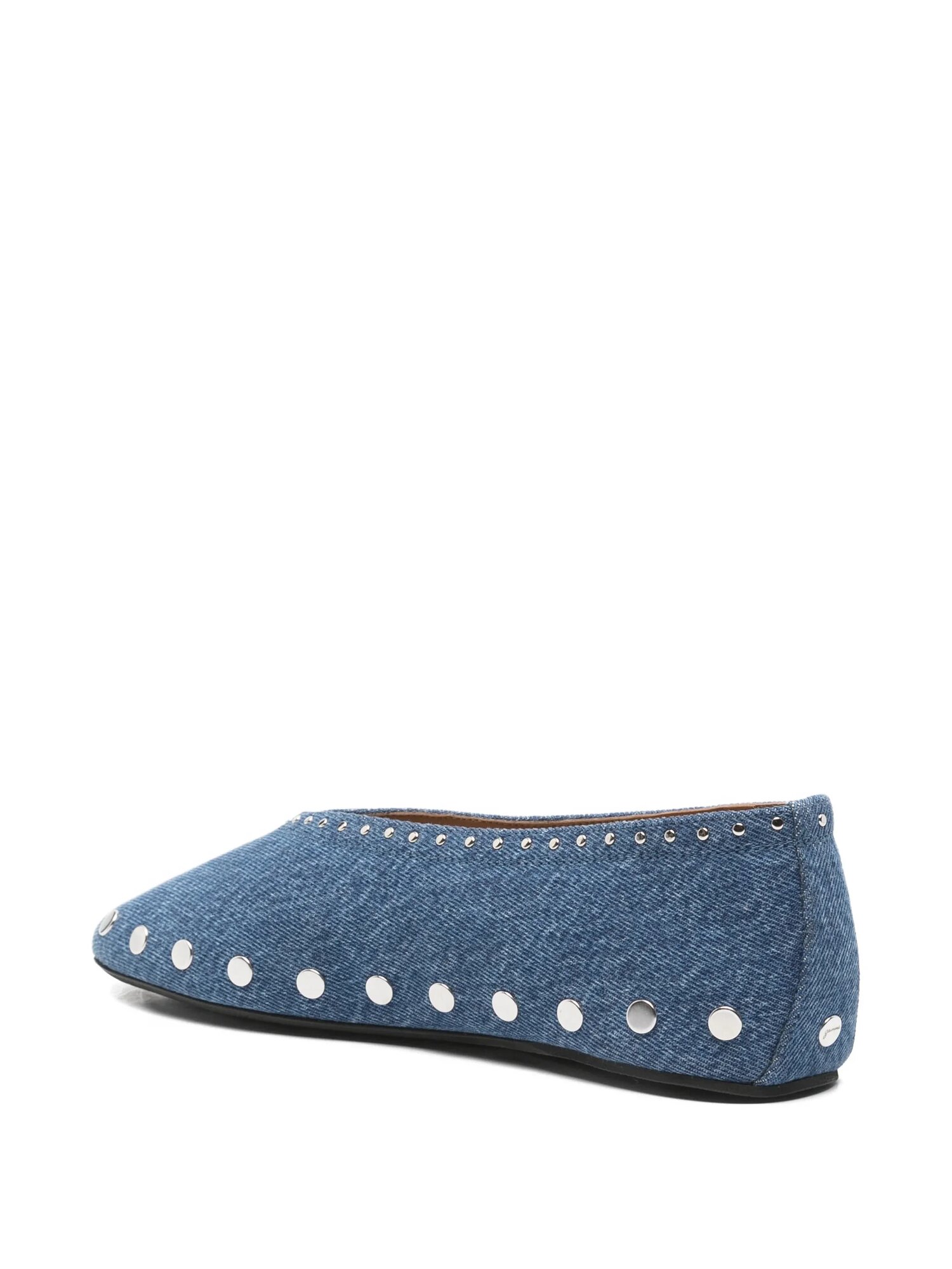 Балетки GANNI Stud-embellished ballet flats, размер 39, blue — фото 1