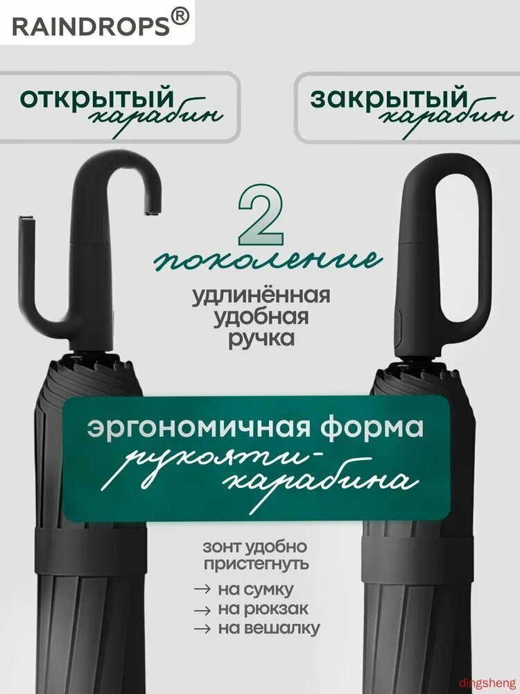 Зонт , черный — фото 1