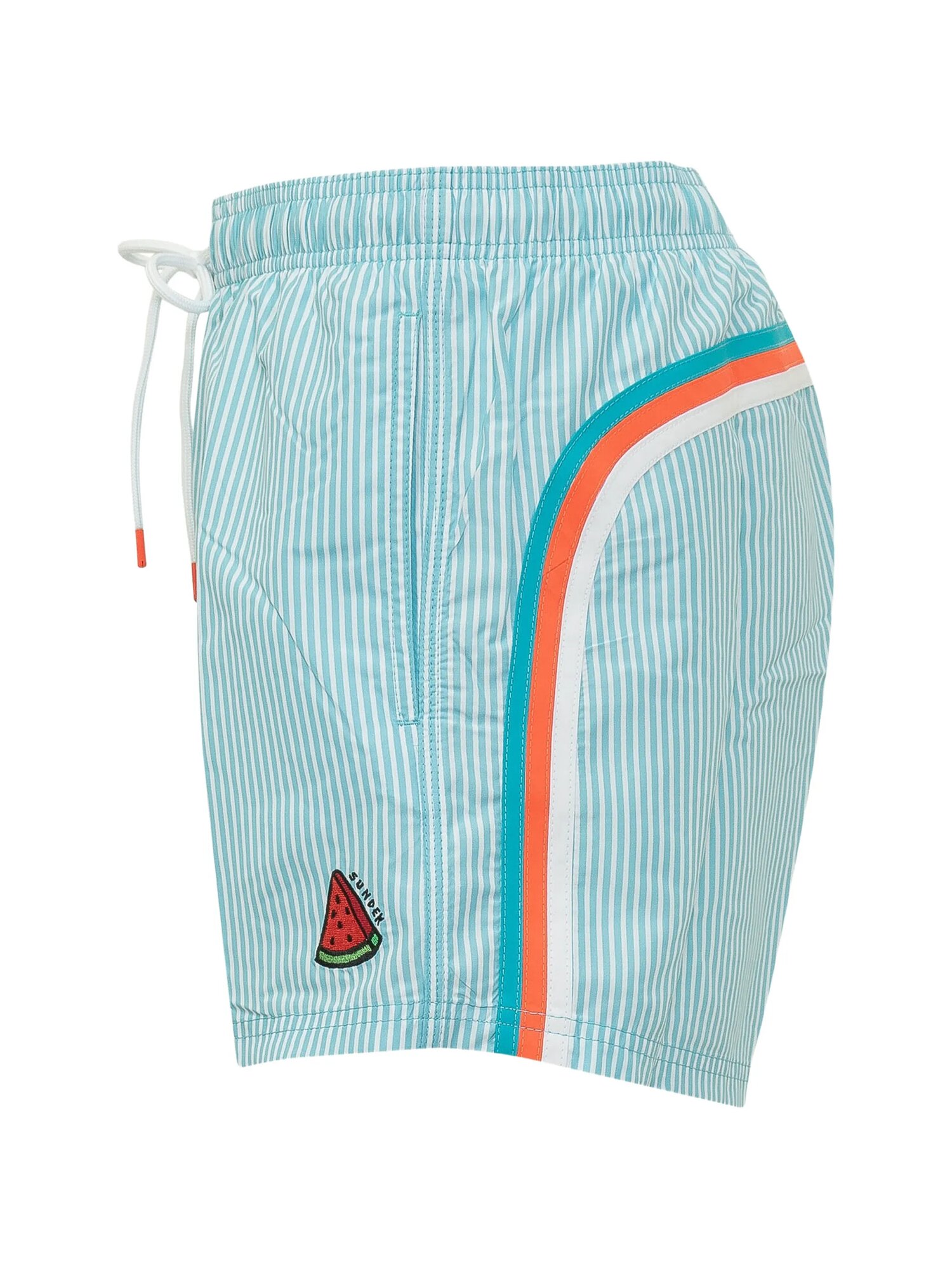 Шорты для плавания SUNDEK Striped logo-patch swim shorts, размер 50, blue — фото 1