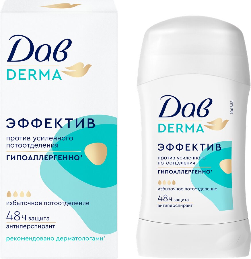 Дезодорант-карандаш женский ДАВ Derma Эффектив гипоаллергенный