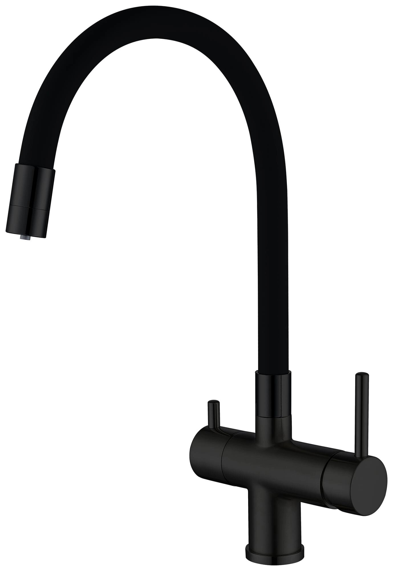 Смеситель для кухни с гибким изливом Gappo G4398-36, черный