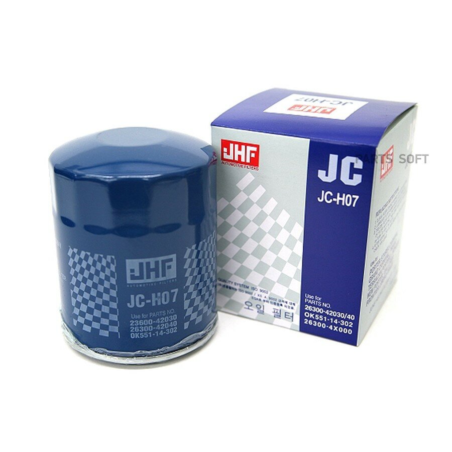 Фильтр масляный HYUNDAI Porter (D4BF), Porter 2 (D4CB), HD35 (D4BB) KIA Bongo (06-) (JC-H07) JHF от официального дистрибьютора, JHF, артикул JCH07