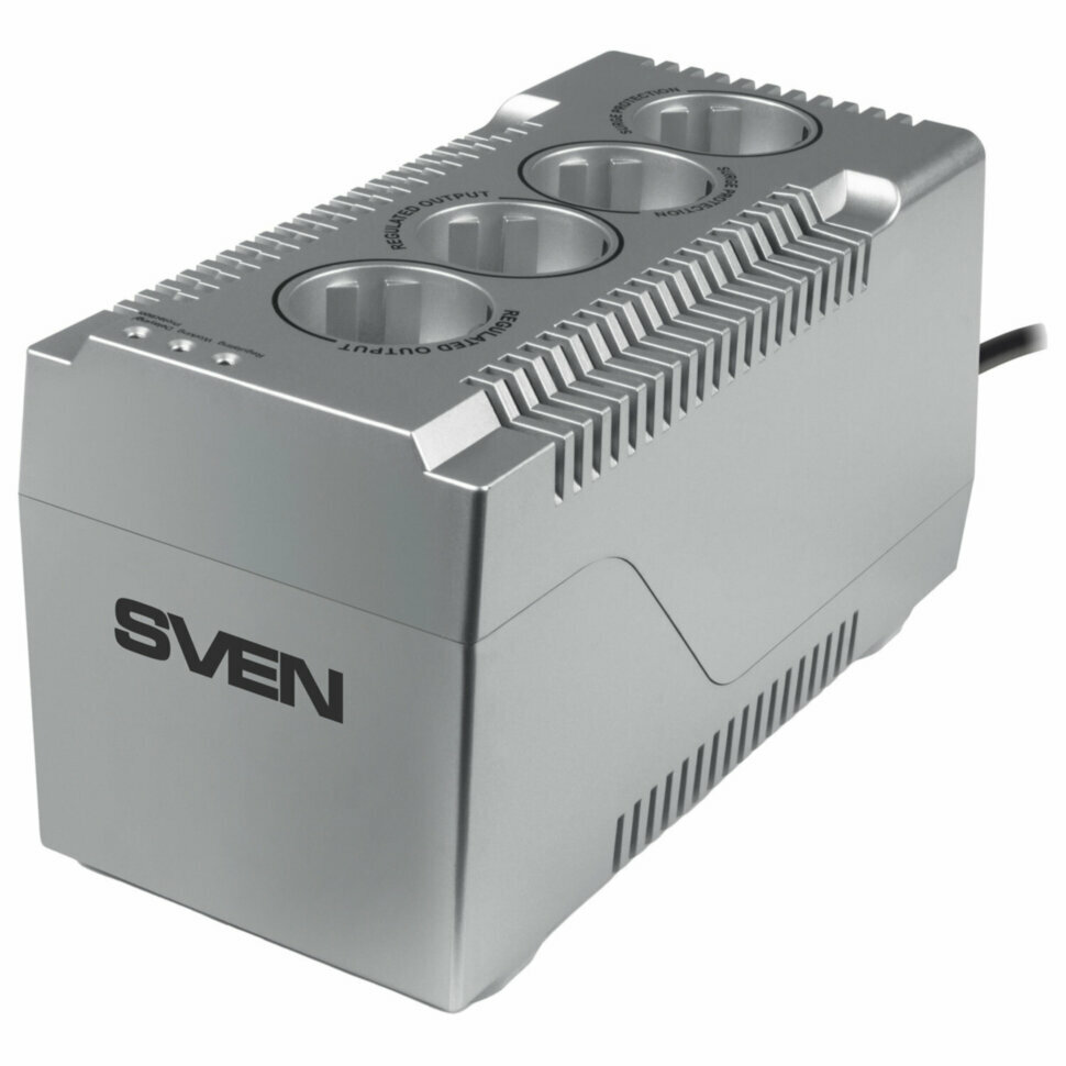 Стабилизатор SVEN VR-F1000, 320 Вт, 184-285 В, 4 евророзетки, SV-018818, 354892