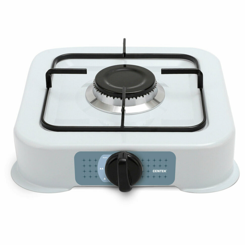 Настольная газовая плита CENTEK CT-1520, 1 конфорка, сменная форсунка (баллон/магистраль), белая, 457586