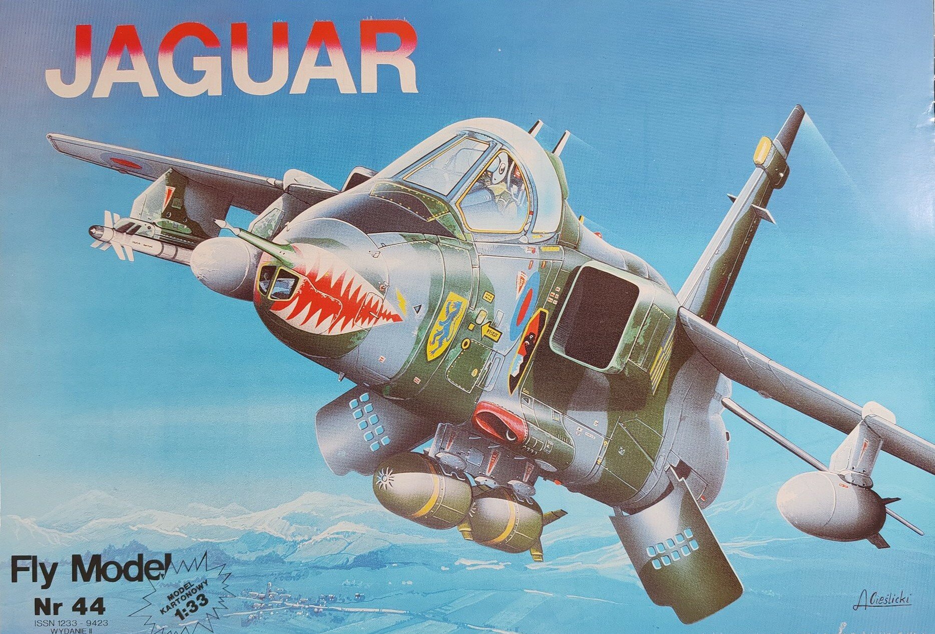 Сборная бумажная модель Истребитель JAGUAR - FLY MODEL №44 (журнал)