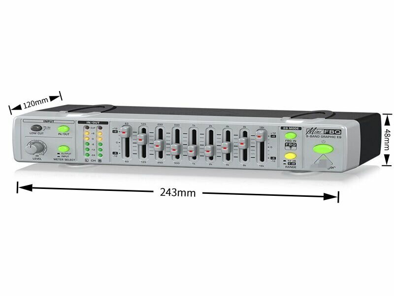 9-сегментный графический эквалайзер BEHRINGER FBQ800, процессор с несколькими эффектами