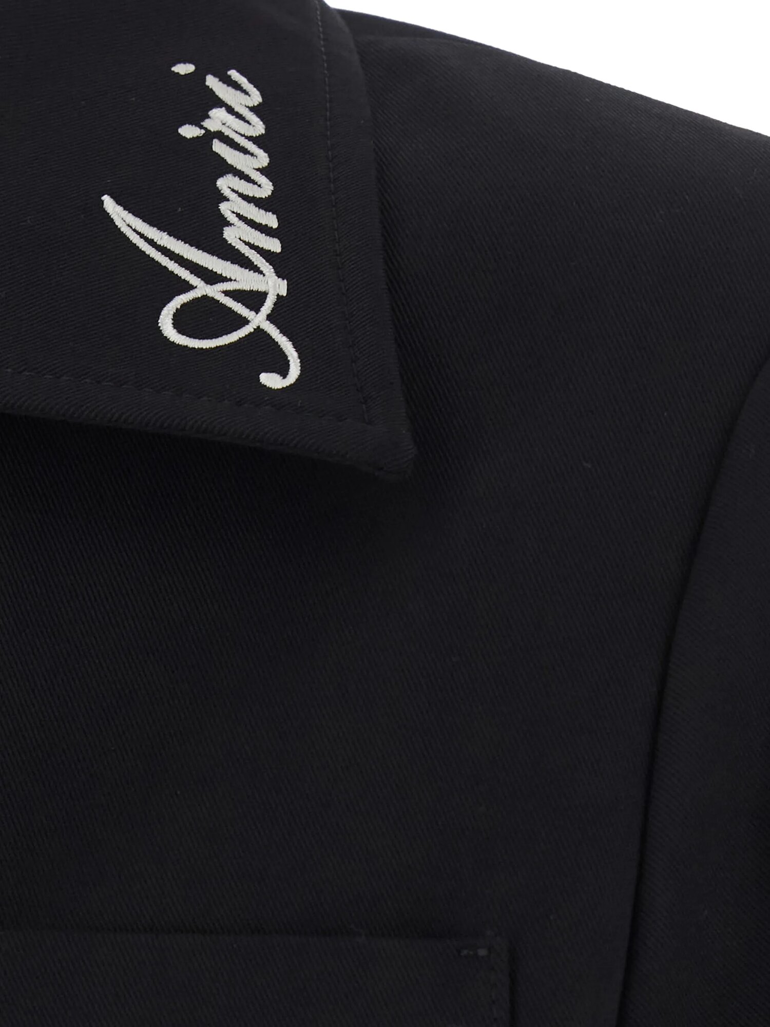 Куртка AMIRI Logo-embroidered jacket, размер 52, black/black — фото 1