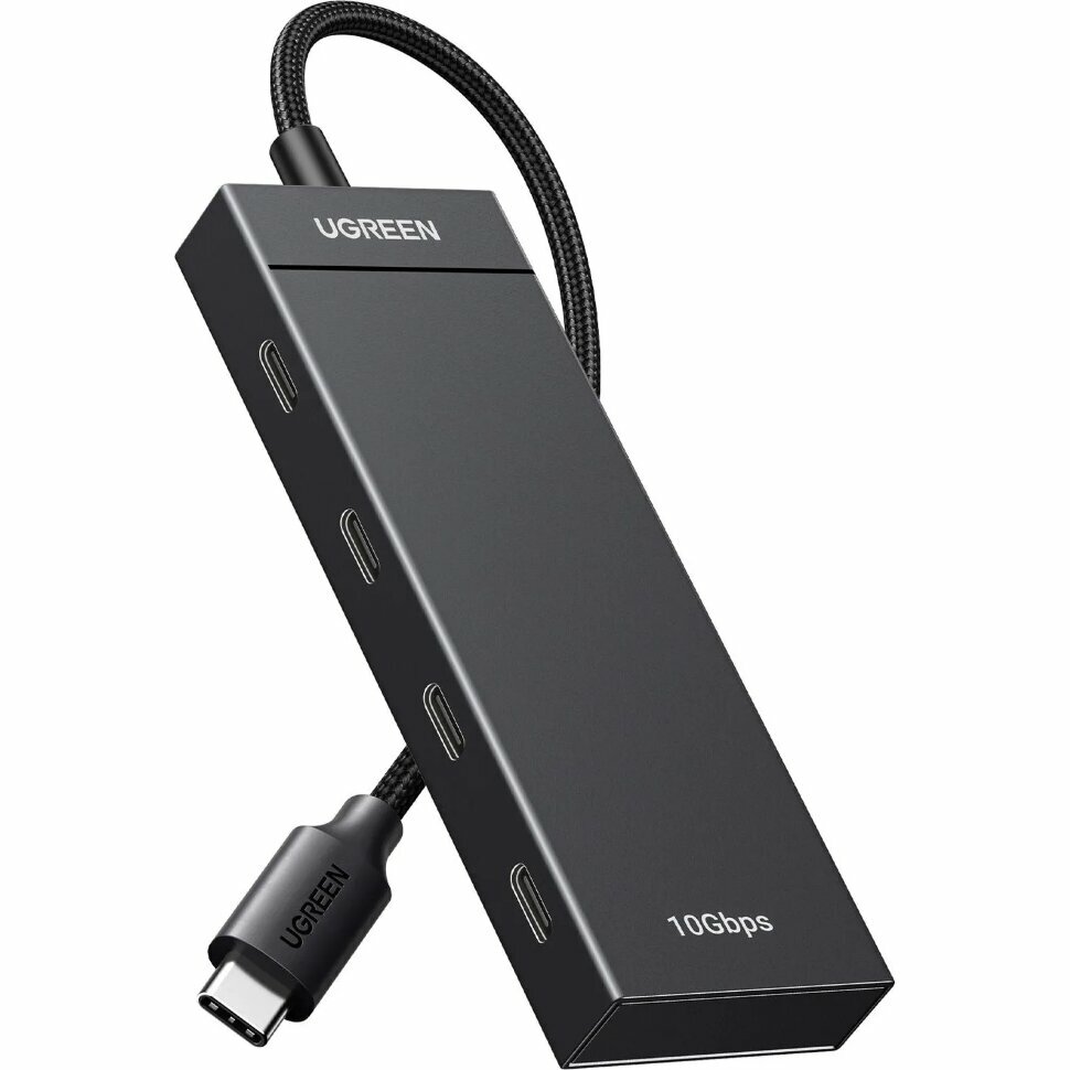 Разветвитель USB UGREEN CM806 (35584) USB-C to 4xUSB-C Хаб безPD черный, 2150242