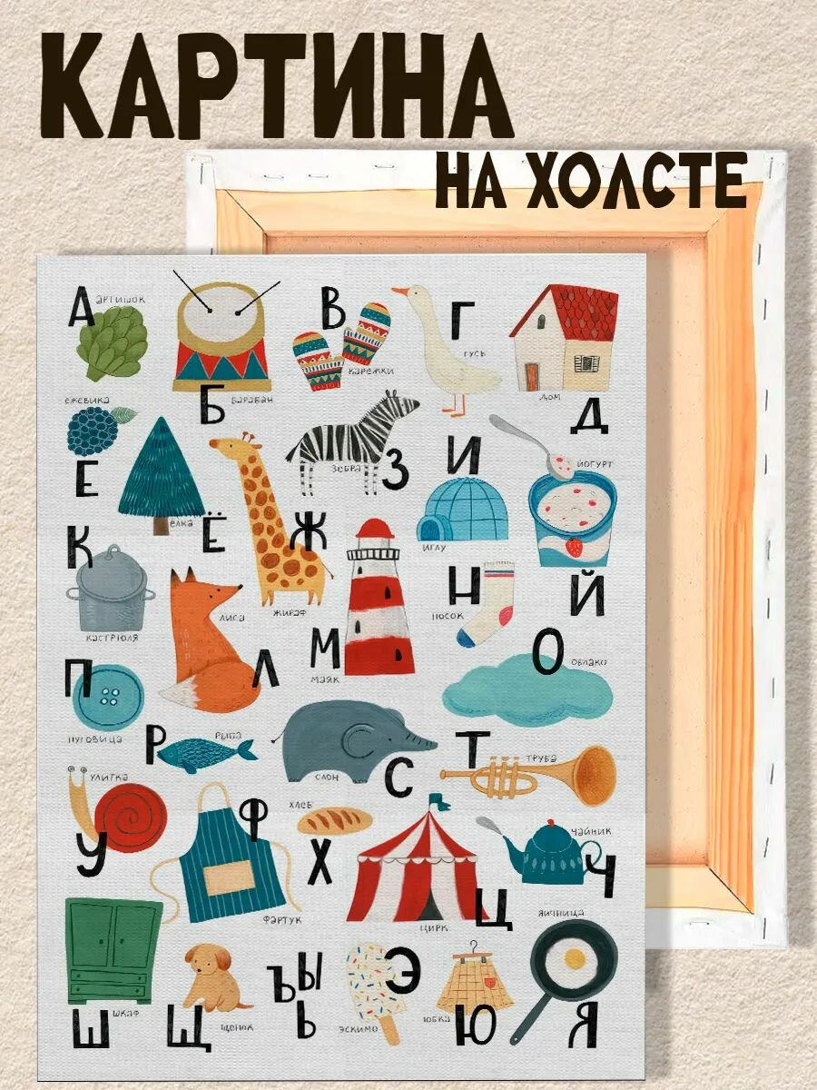 Картина на стену в детскую комнату Алфавит
