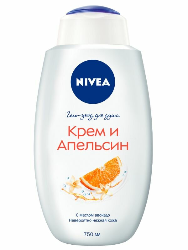 Nivea Гель для душа Крем апельсин, 750 мл