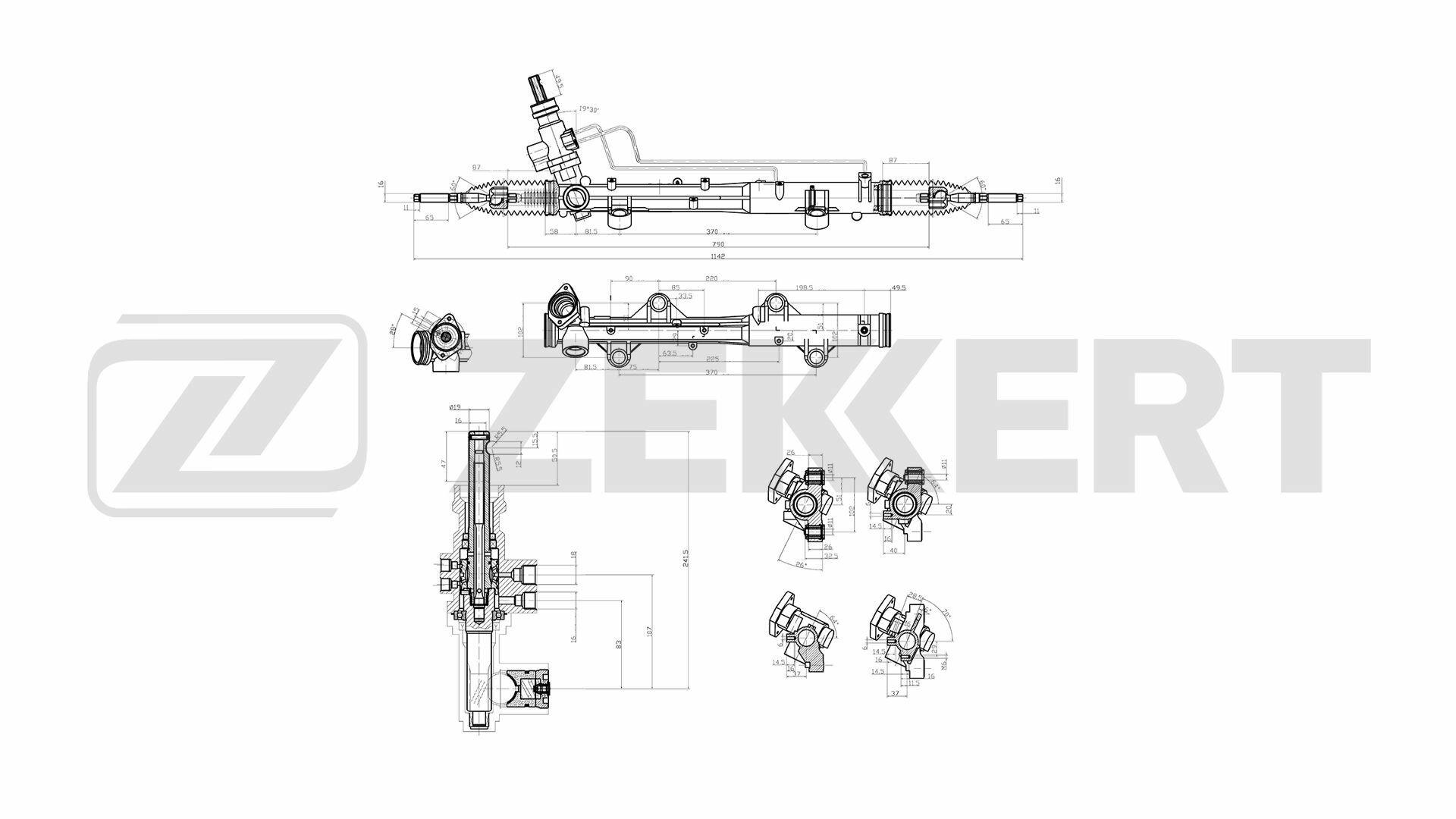 Рейка рулевая VW Transporter V 03-, Multivan V 03-