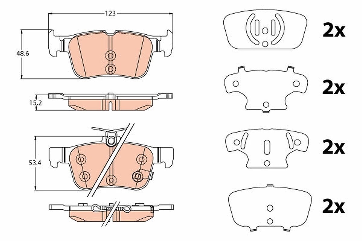 Колодки задние FORD Mondeo V 2014-> TRW GDB2115