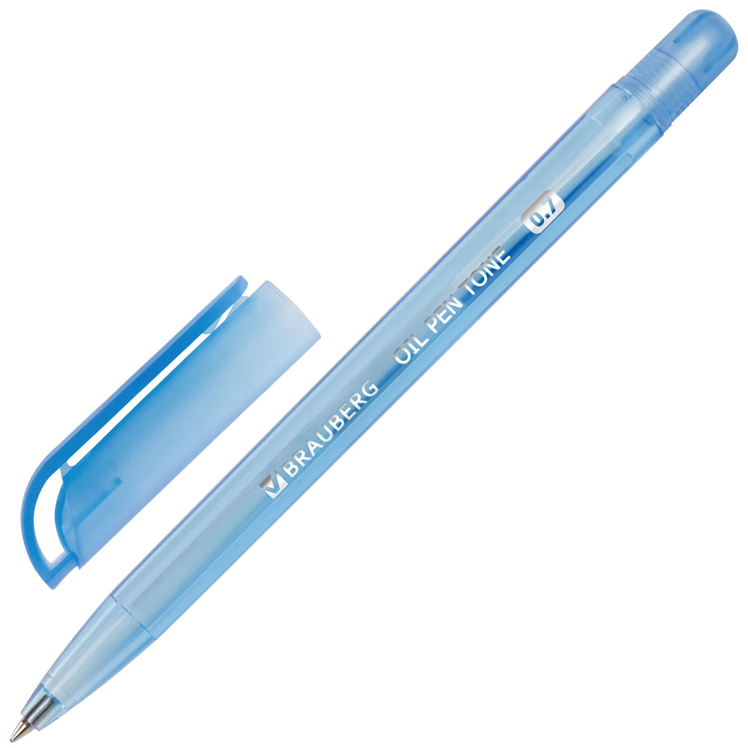 Комплектация 12 шт. Ручка шариковая масляная BRAUBERG «OIL PEN TONE», синяя, корпус тонированный, пишущий узел 0,7 мм, линия 0,35 мм, 142710