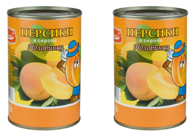 Консервированные персики Барко, 425 мл, 2 шт