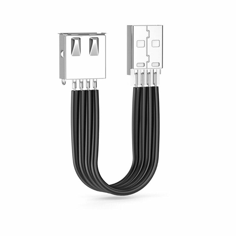 Удлинитель USB2.0 плоский силиконовый шнур-10 см-прямой