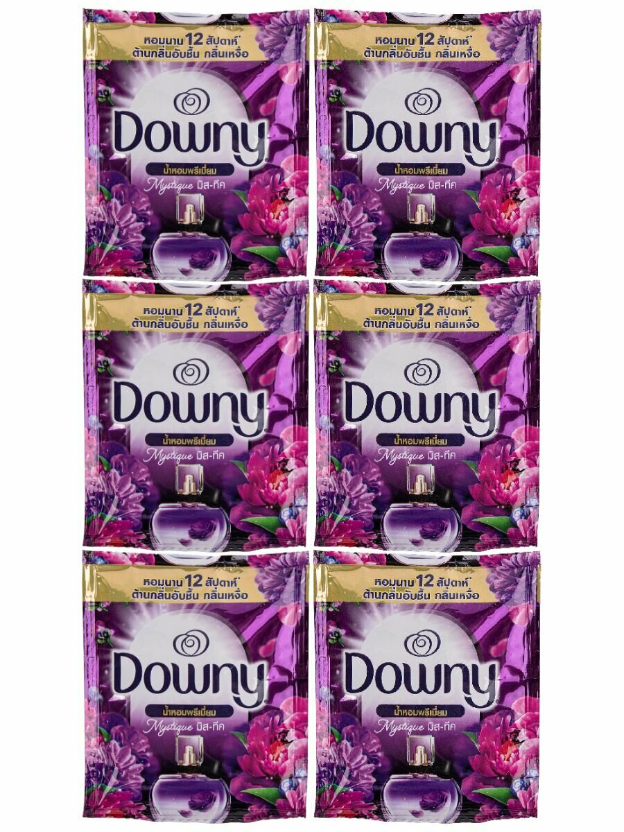 Downy Тайский парфюмированный кондиционер для белья с ароматом Мистика (Mystique), набор 6 шт по 25 мл