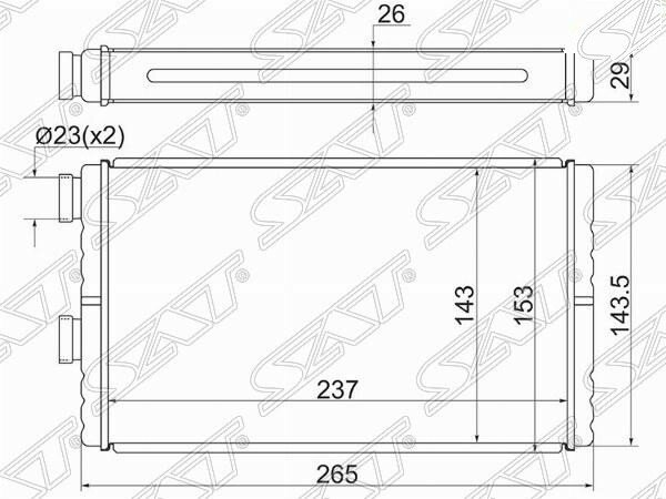 Радиатор отопителя салона SAT ST-MBW5-395-0 Mitsubishi ASX 10- / Lancer 07-17