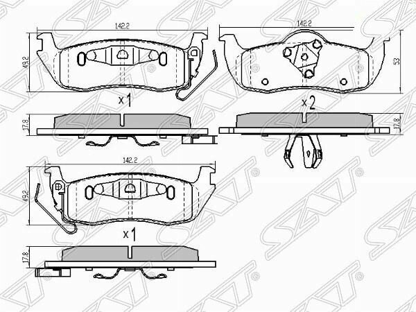 Колодки тормозные сзади Infiniti QX56 04-13 / SAT ST-D4060-9FE0A Nissan Armada 03-16