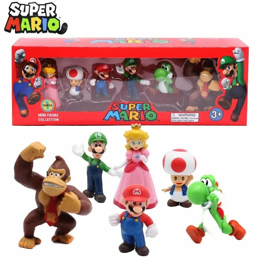 Набор фигурок Супер Марио Super Mario 6 штук