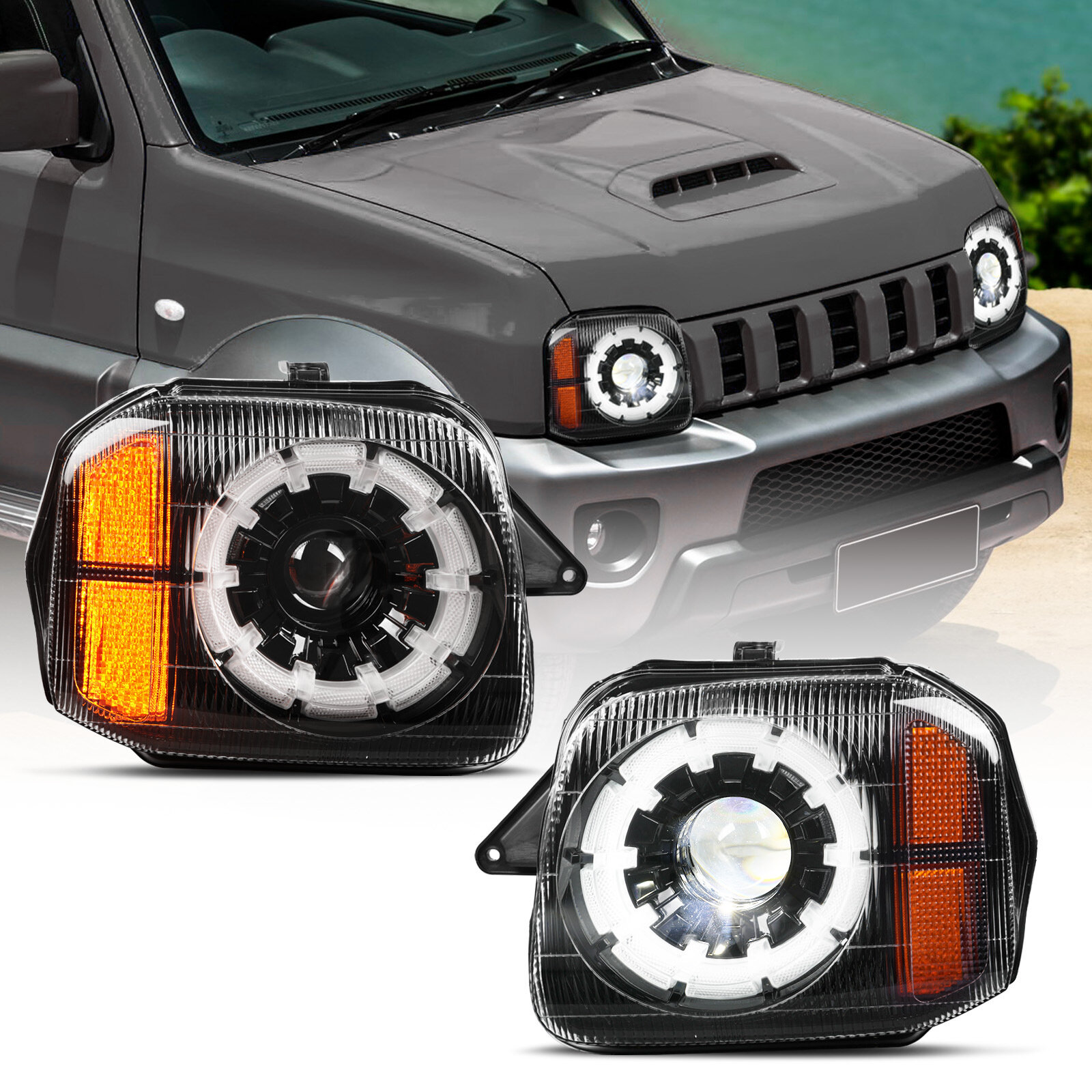 Светодиодная фара для Suzuki Jimny 2007-2018, 1 шт, правая, 35W IP68