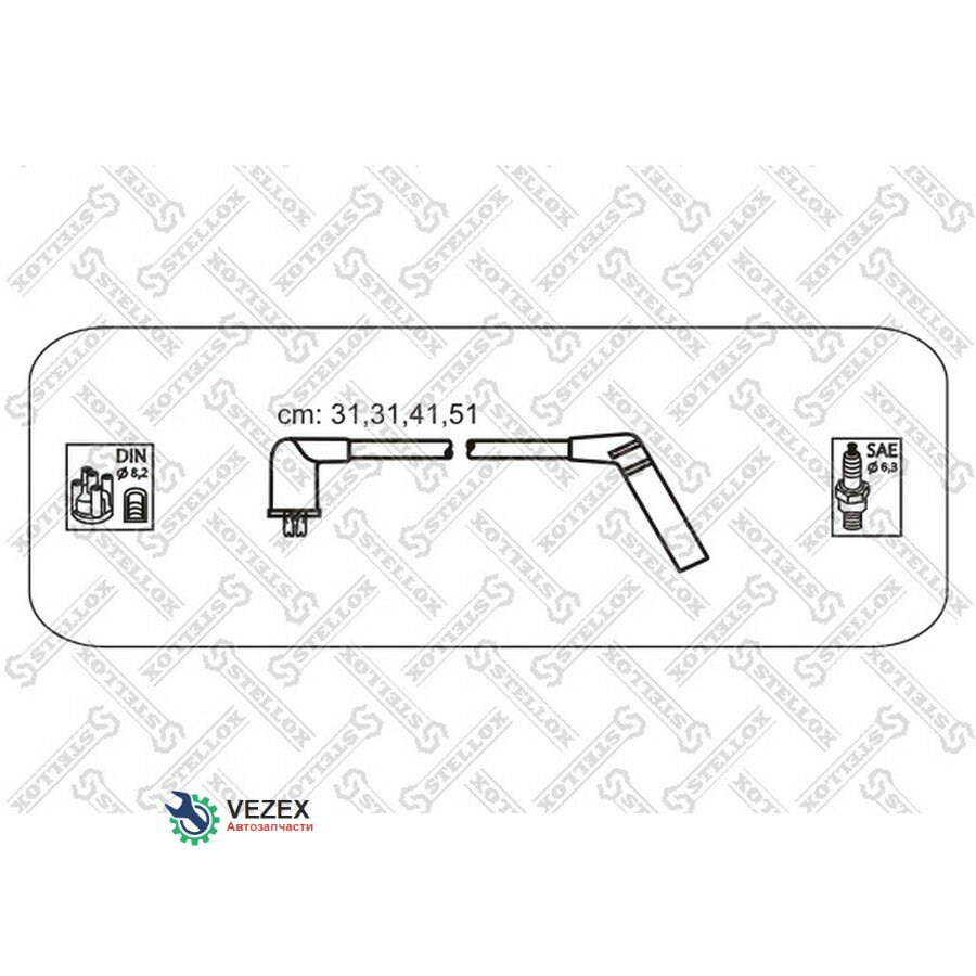 STELLOX 1038403SX к-кт проводов!\ Hyundai Accent/Excel/Lantra/Pony 1.3/1.5 89>