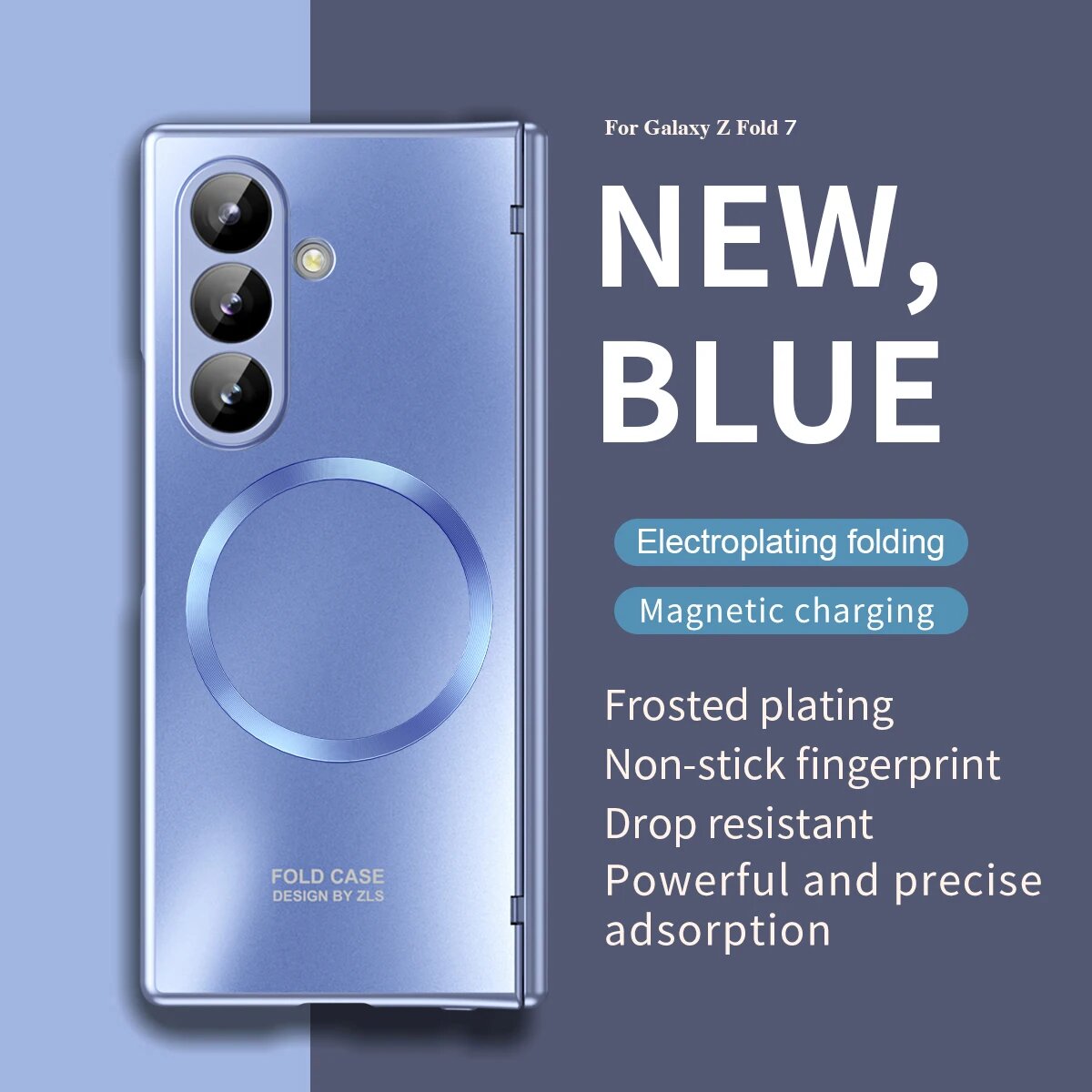 Чехол для Samsung Galaxy Z Fold 7, Синий, Magnetic4