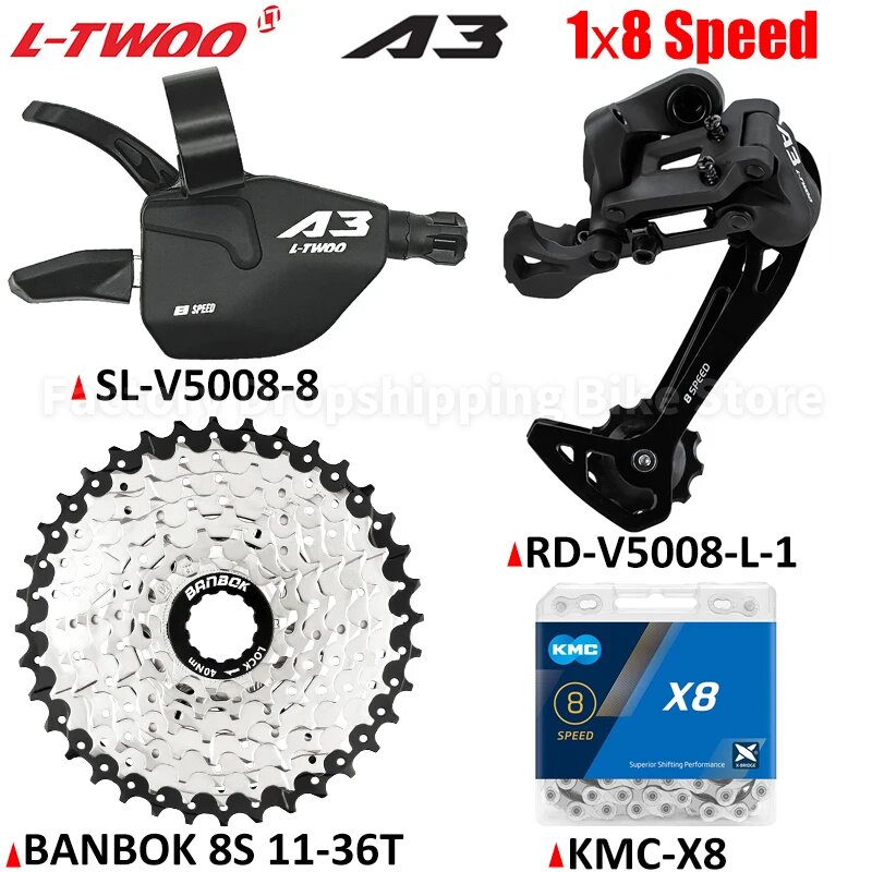 LTWOO A3 1x8 MTB Переключатель задний хода, Черный A3 RSL L36T