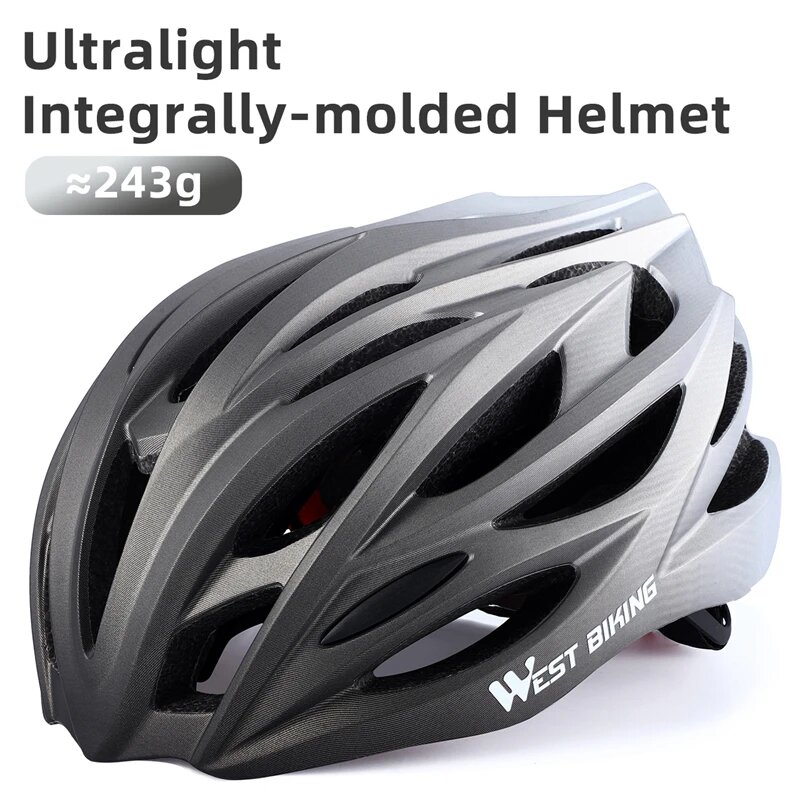 West Biking YP0708112-116 гоночный велосипедный шлем Gradient Silver
