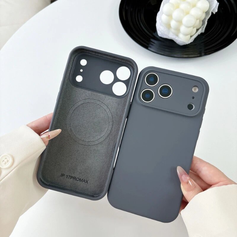 Магнитный оригинальный чехол из жидкого силикона для iPhone 17, 16, 15, 14, 13 Pro Max, 17 Pro Air, совместимый с MagSafe, беспроводной, мягкий чехол