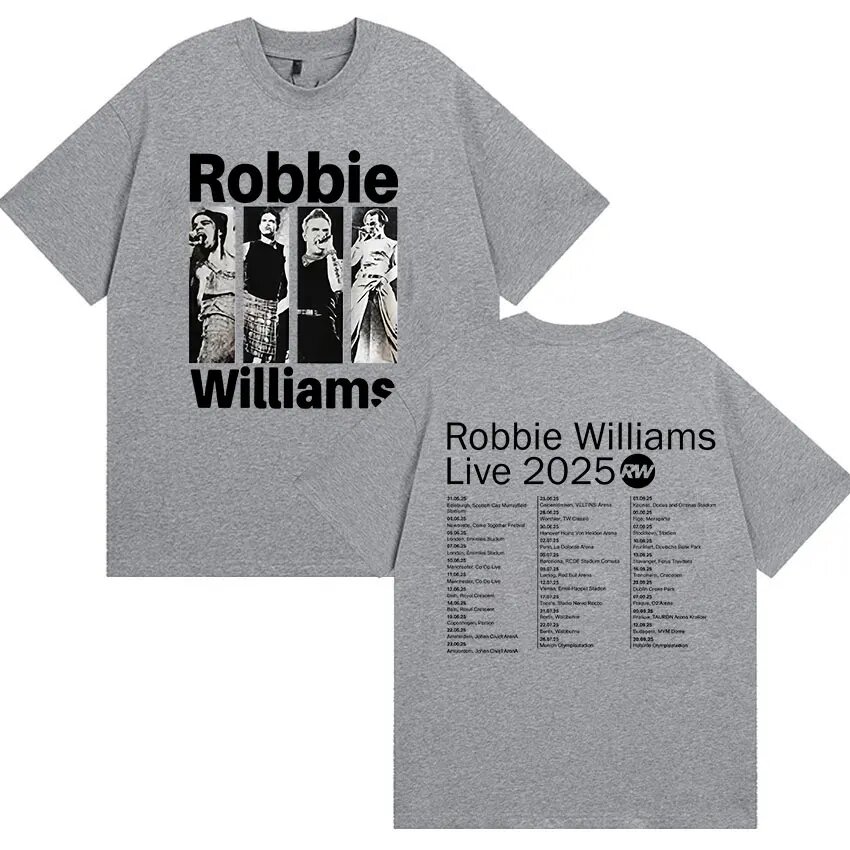 Футболка Custom Robbie Williams Live Rw Tour 2025 SBIP Серый, S, Gary