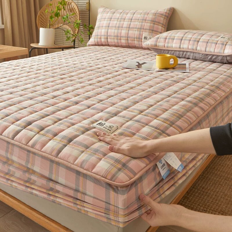 Чехол для матраса из 100% хлопка, Моника розовый, 90x200 см, подходит для матрасов 4-30 см