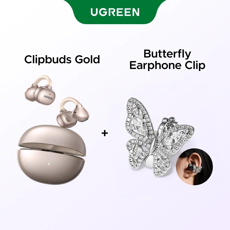 UGREEN Clipbuds Gold с клипсой-бабочкой