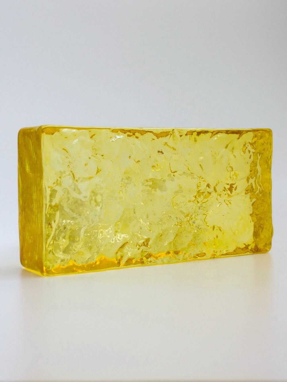 Стеклоблок Ice Crystal 20x10x5 см, жёлтый, стеклянный кирпич
