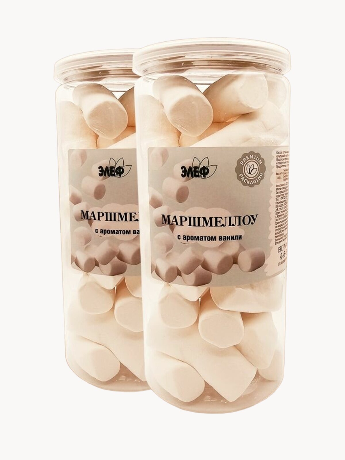 Маршмеллоу ванильный "Элеф", с ароматом ванили 2 x 200 гр, без ГМО
