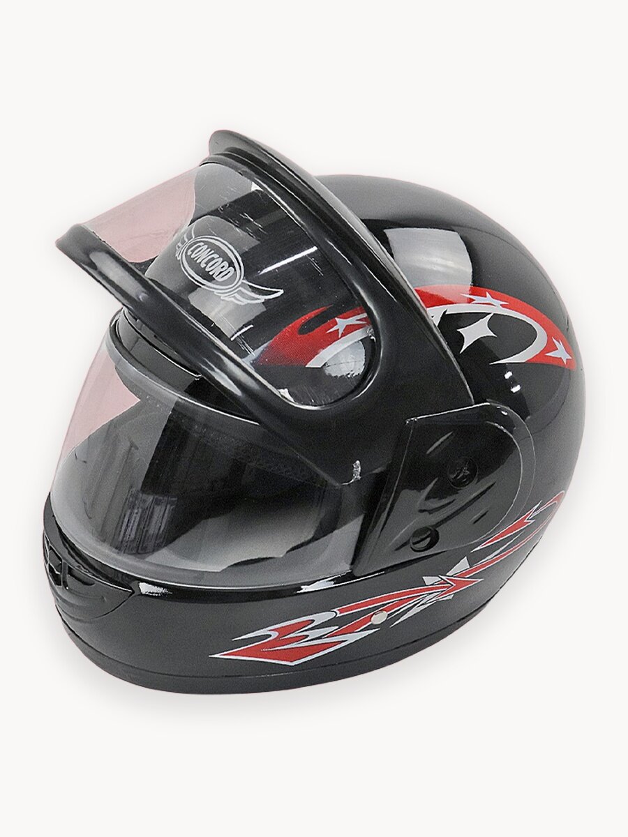 Шлем CONCORD XZF01 чёрный глянцевый с рисунком "S, M, L, XL, XXL" (интеграл)