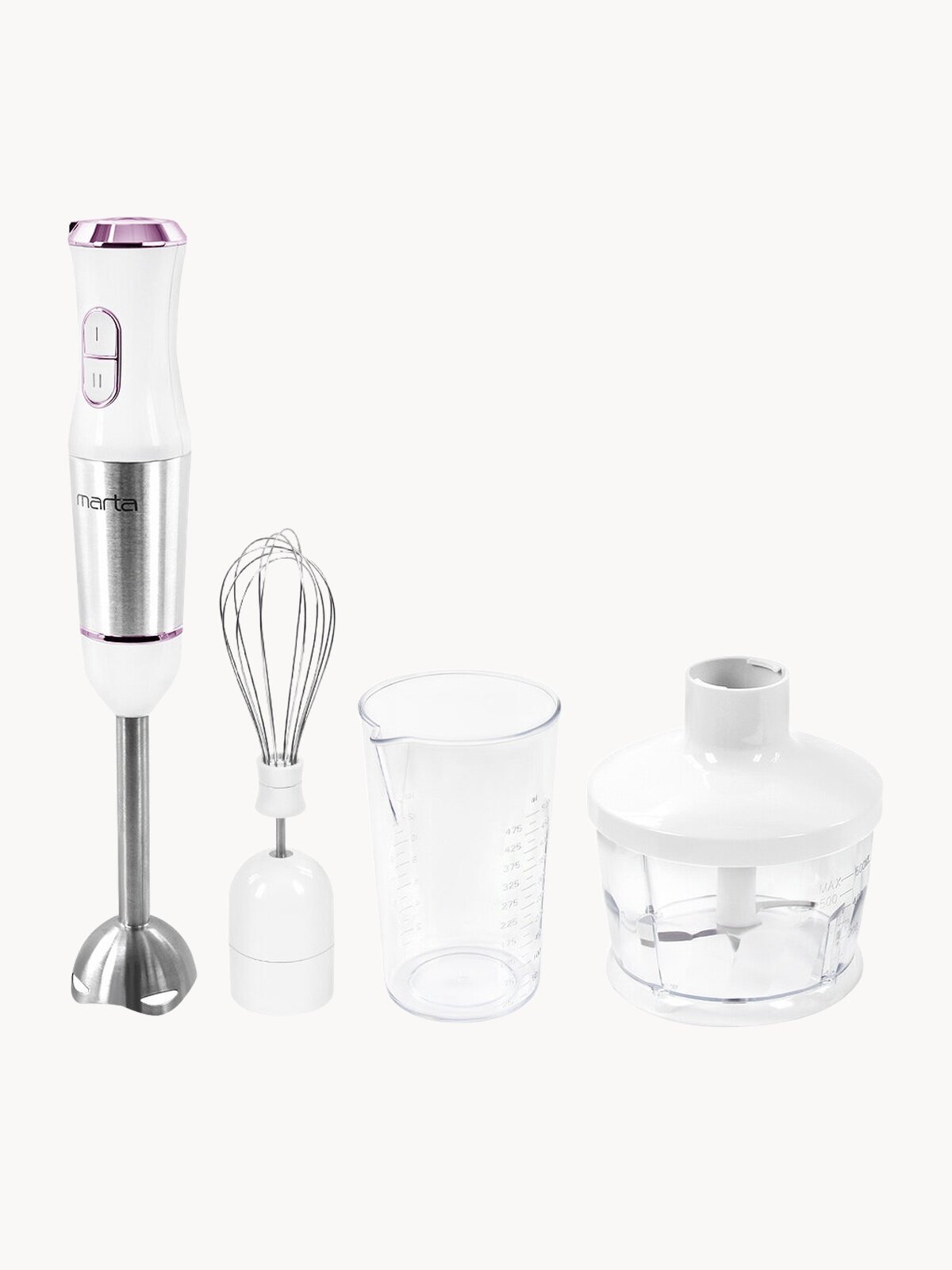 Блендер погружной кухонный комбайн MARTA MT-1566 облачный кварц кухонный процессор
