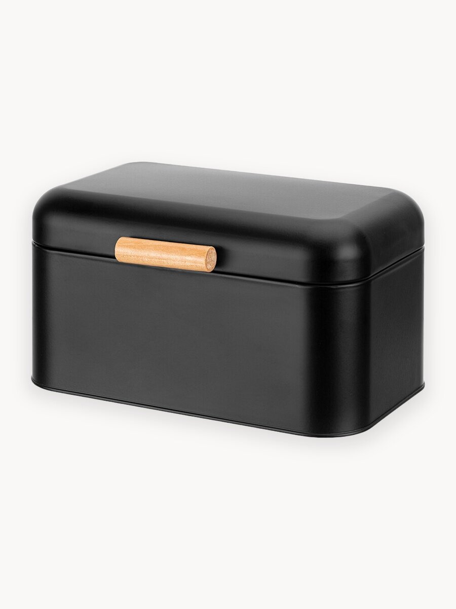 Хлебница Elan Gallery "Черная" 30,5х20,7х16,1 см, металлическая, с крышкой