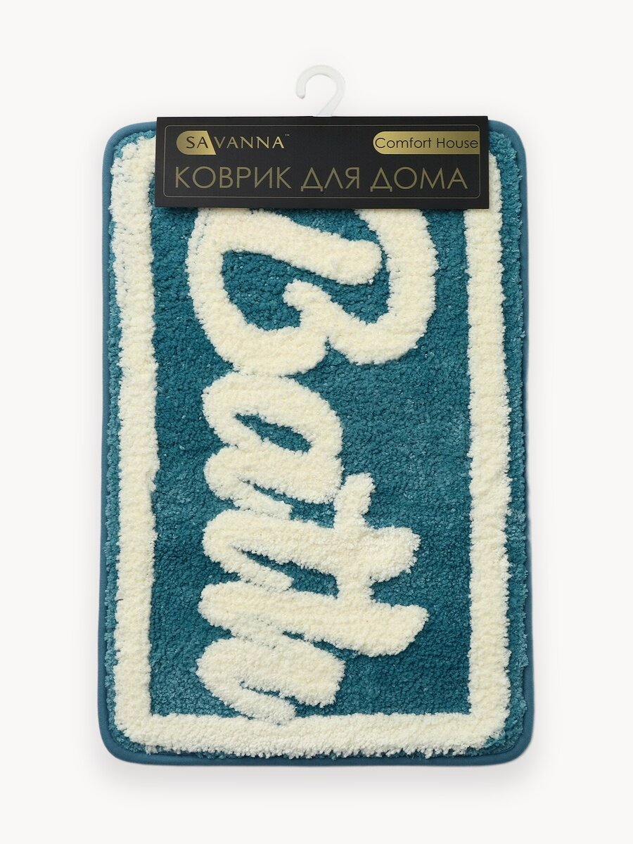 Коврик для ванной и туалета SAVANNA «Bath», 40×60 см, голубой