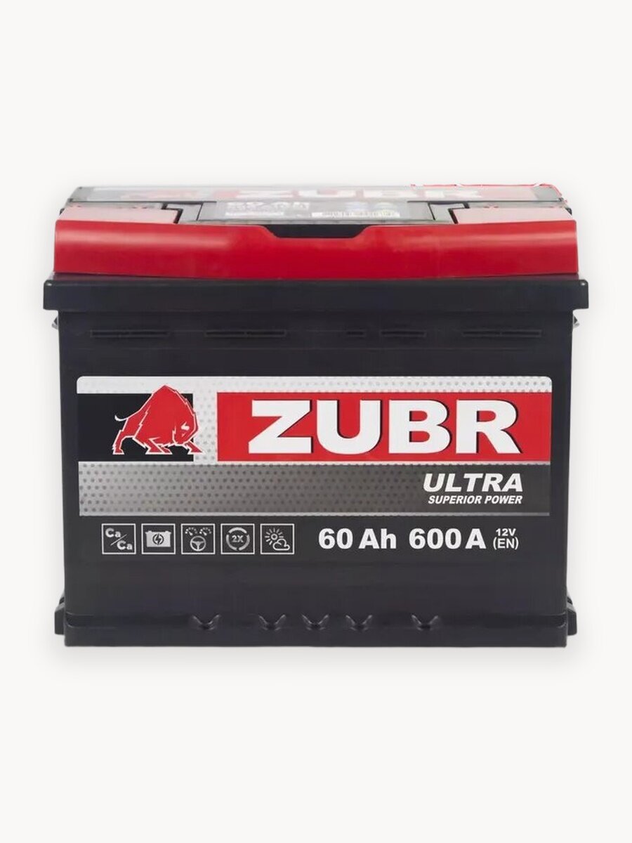 Аккумулятор автомобильный Zubr Ultra 60 Ач прямая полярность 600 А